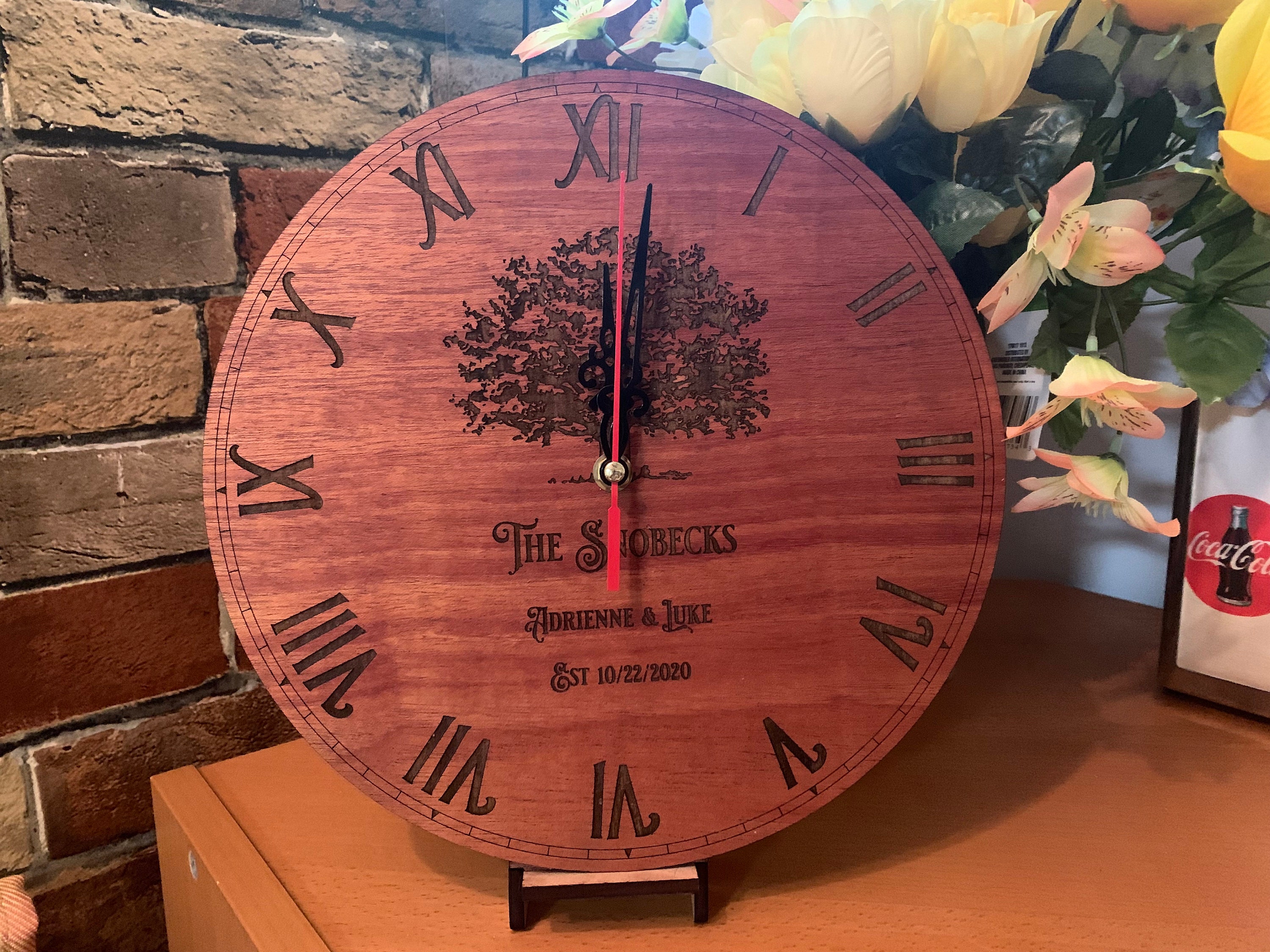 PERSONALIZED Engraved Clock With Stand Wedding Gift | Etsy