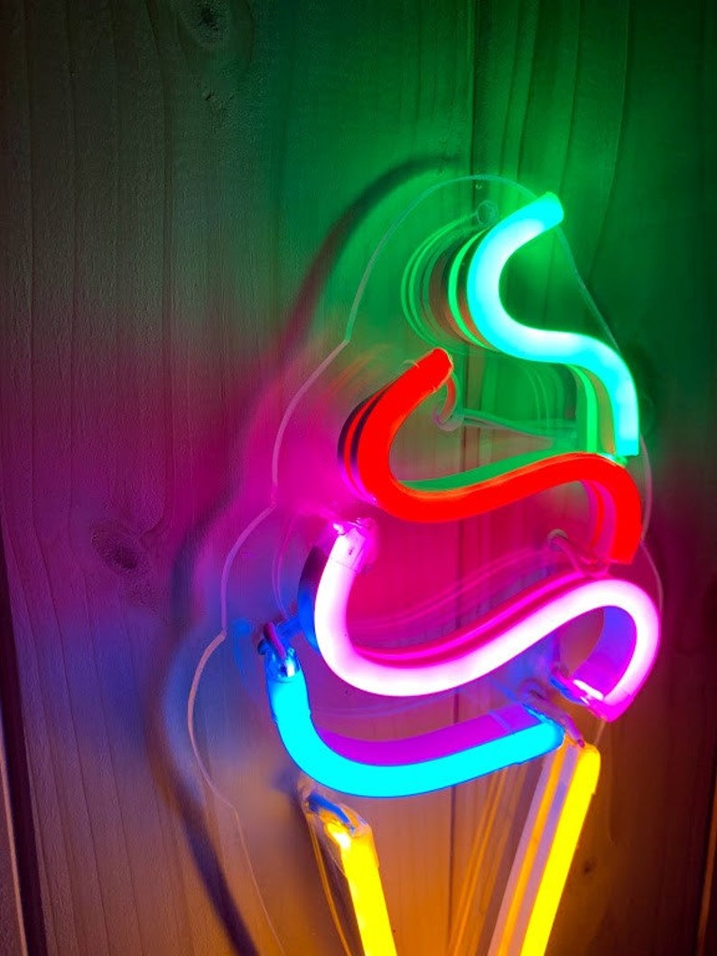 Neon Sign Ice Cream Custom Garage Sign Business Neon Sign | Etsy