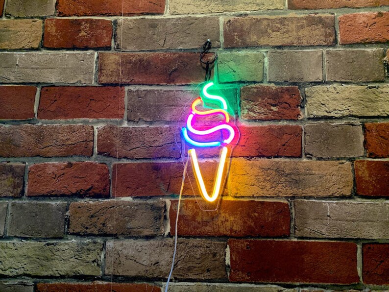 Neon Sign Ice Cream Custom Garage Sign Business Neon Sign | Etsy
