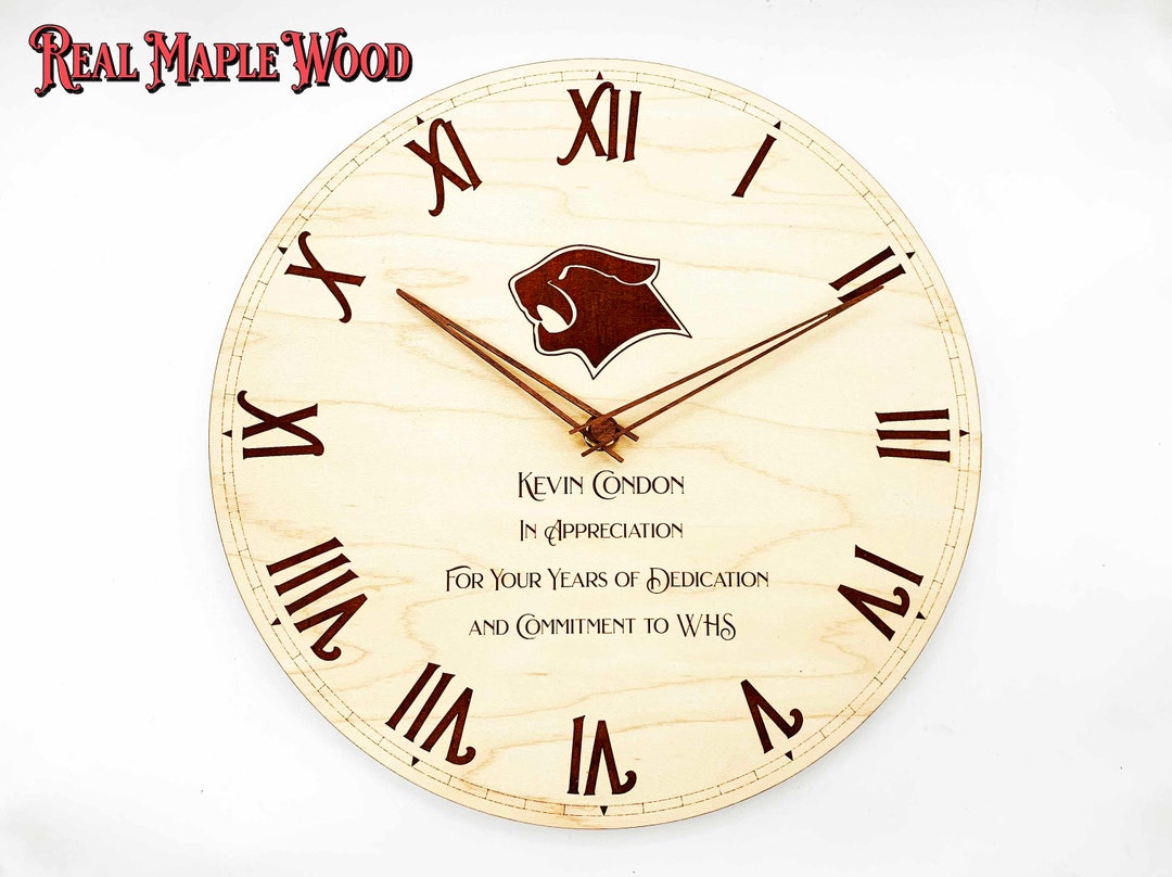 PERSONALIZED Farewell Engraved Clock Gift Company Logo Anniversary ...