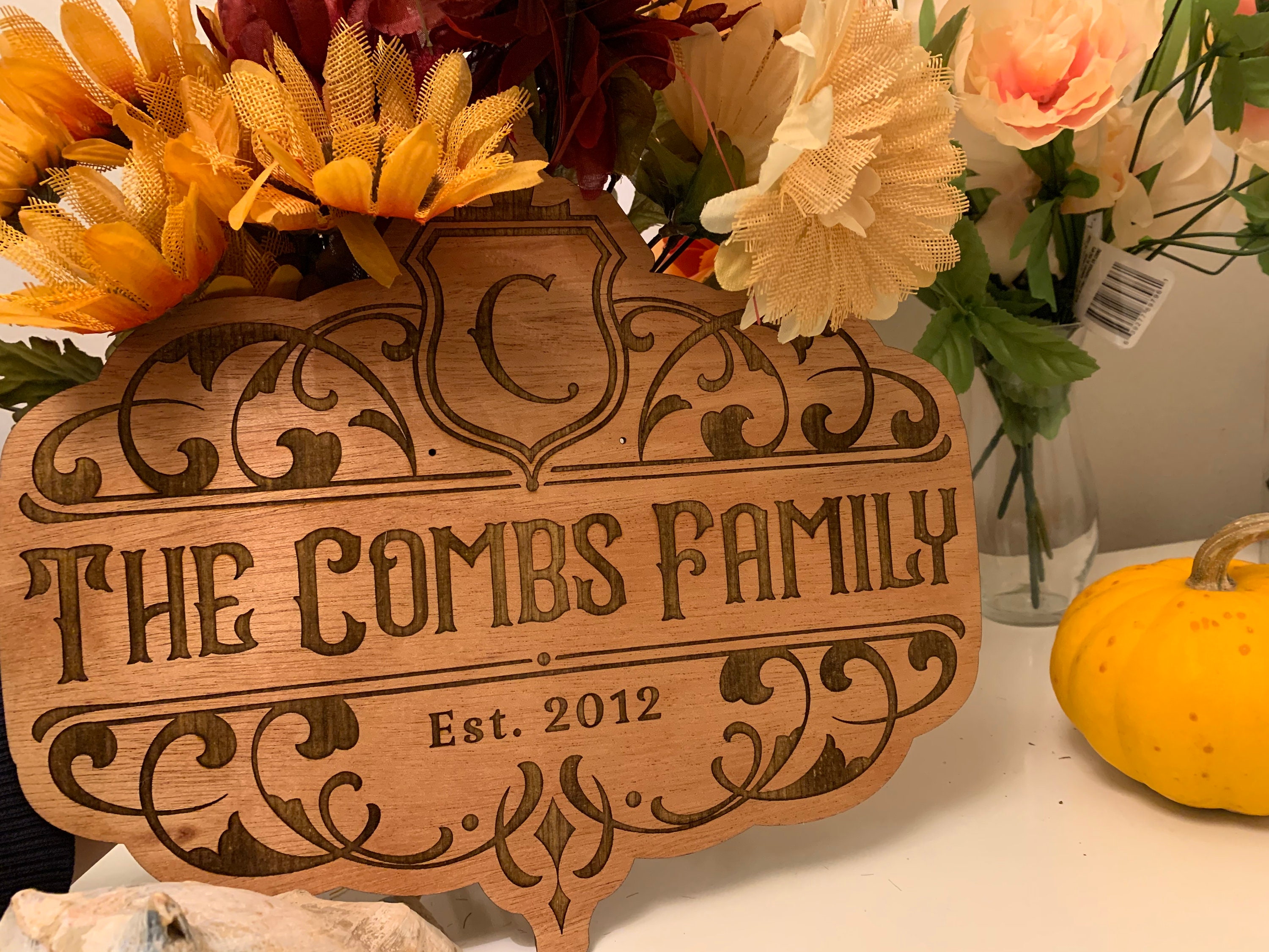 Personalized Laser Family Monogram Name sign. Personalized | Etsy