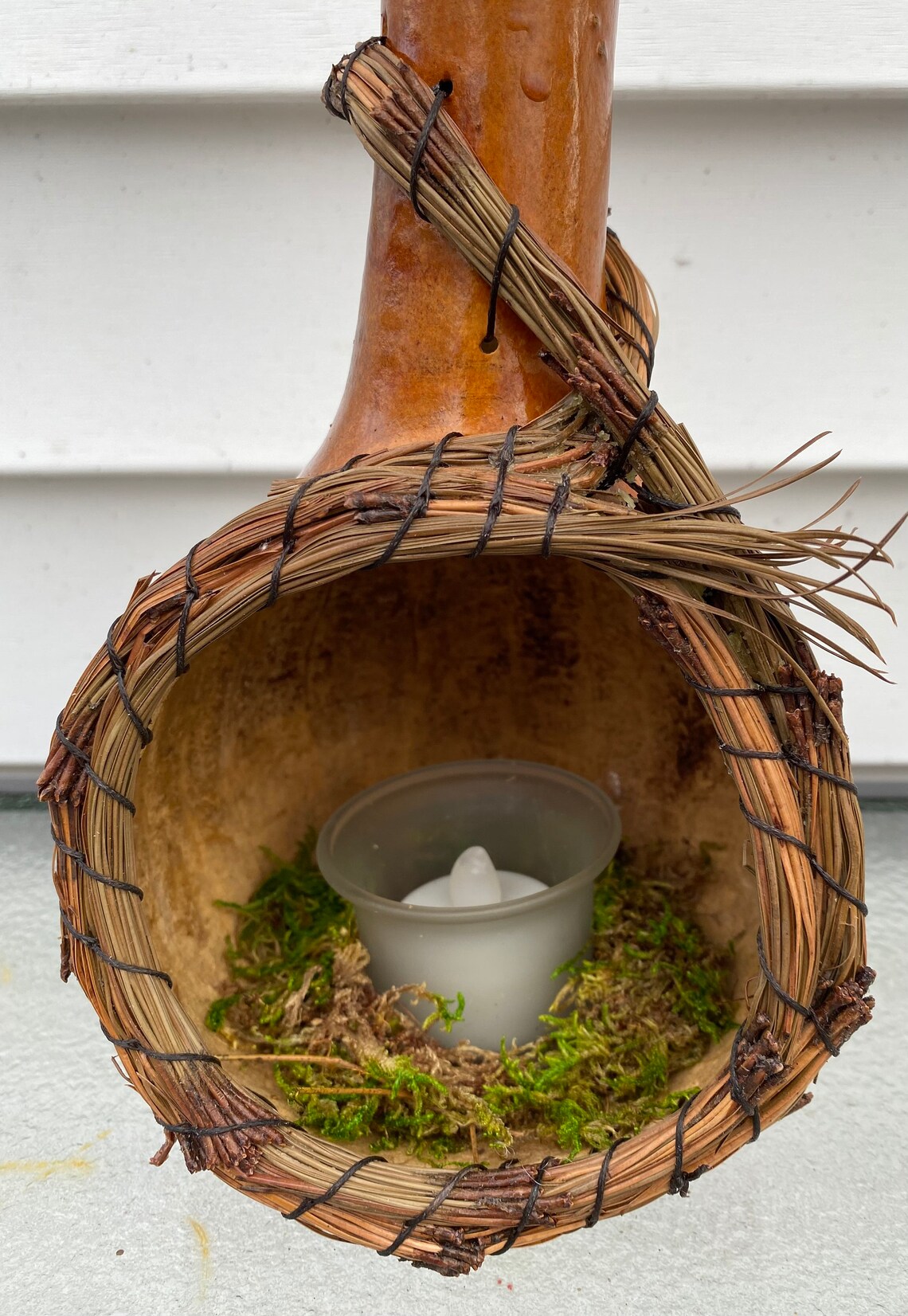 Ladle Gourd Sconce With Pine Needles - Etsy