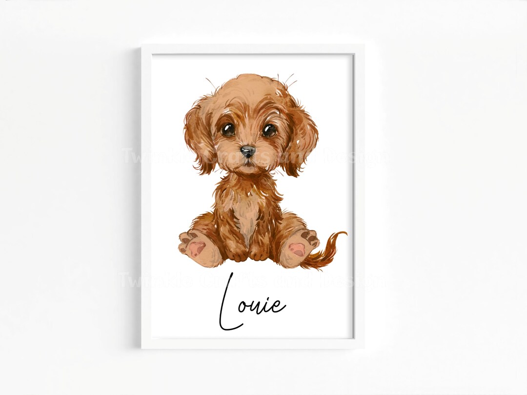 A4 Personalised Labradoodle/cockapoo Print, Personalised Dog Print ...