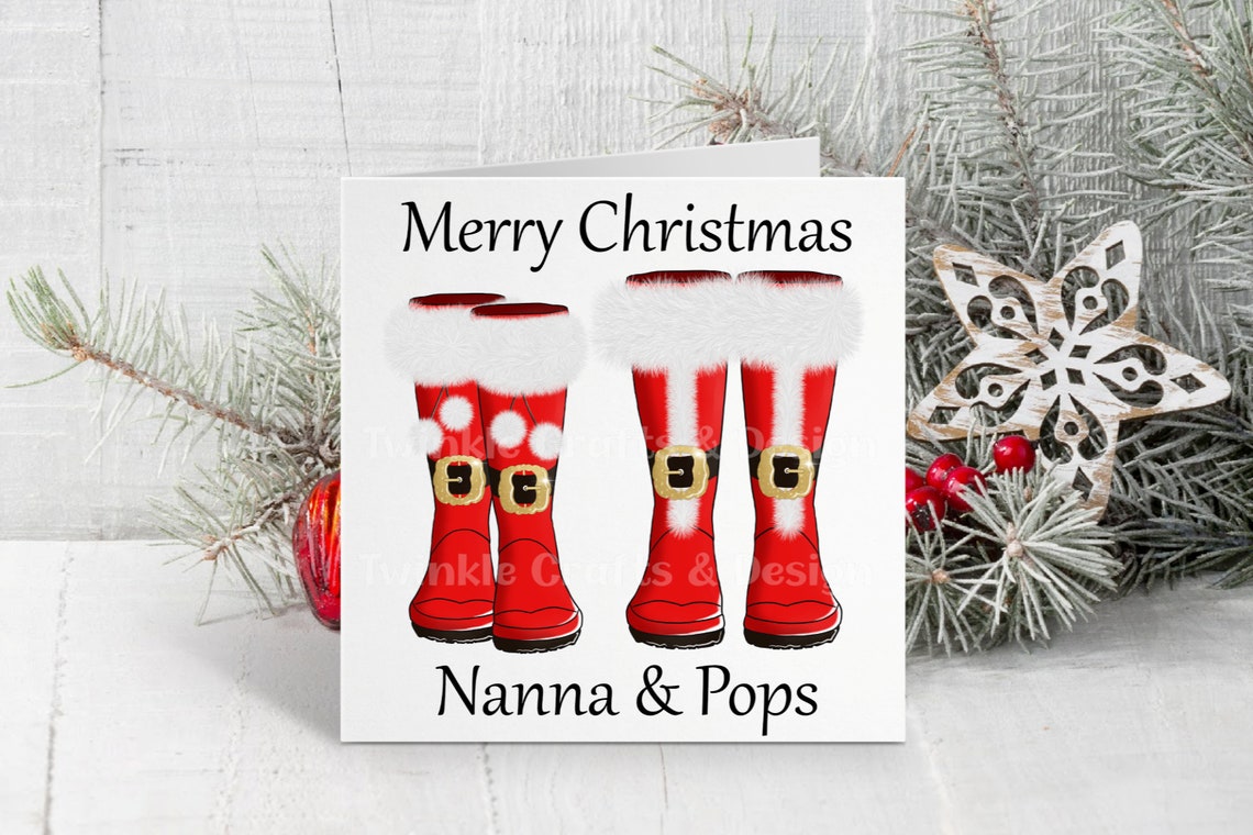 Personalised Christmas Boots Card Xmas Card Winter Boots - Etsy UK