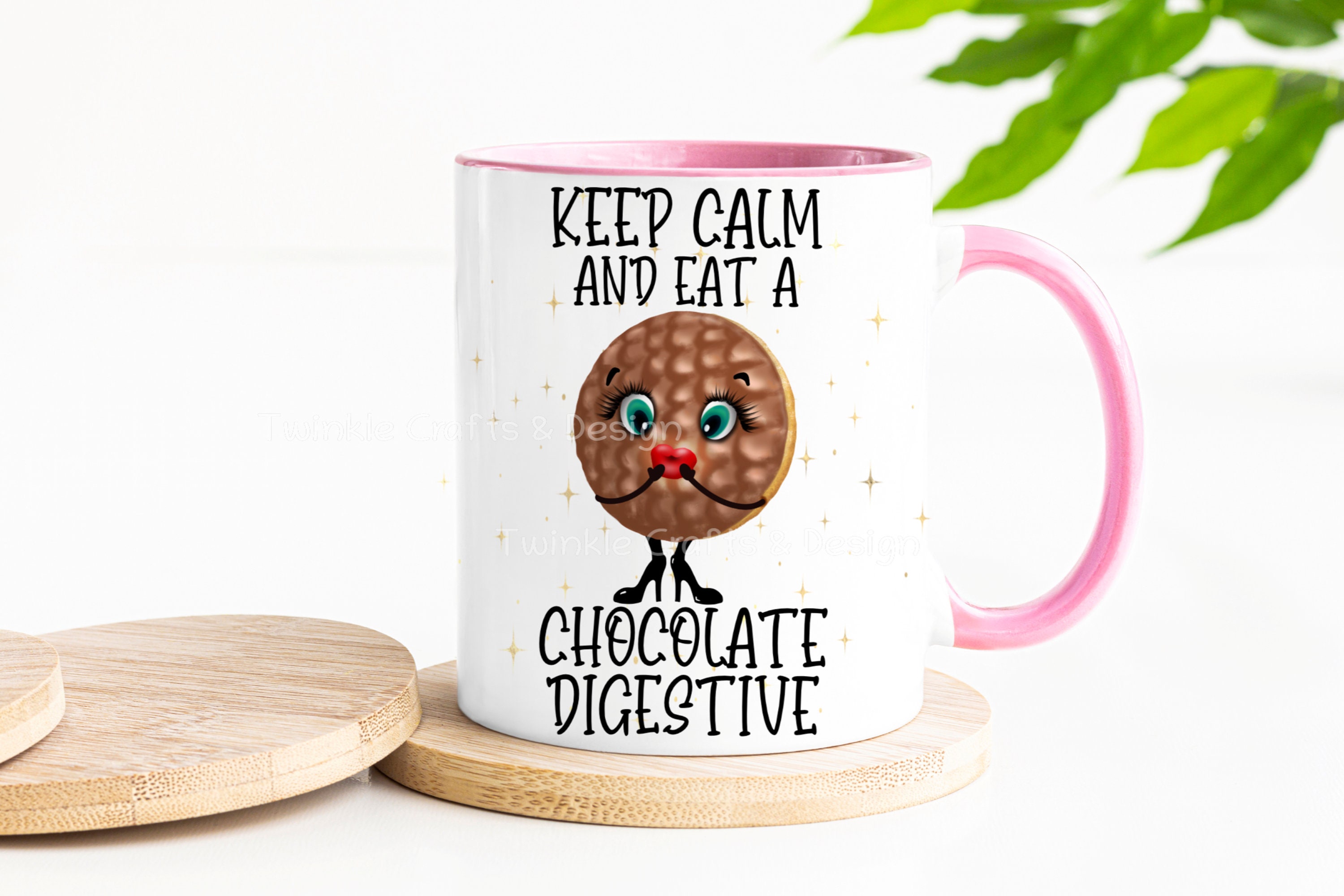 Keep Calm and Eat a Chocolate Digestive , Biscuit Mug, Coaster, Set ...
