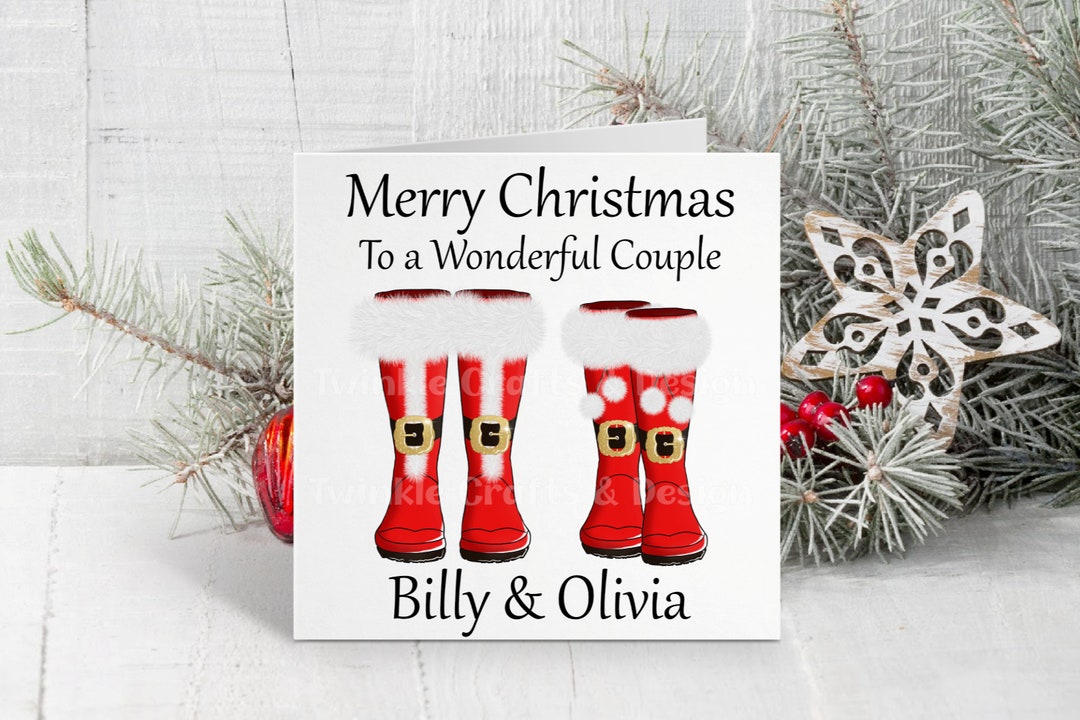 Personalised Christmas Boots Card Xmas Card Winter Boots - Etsy UK