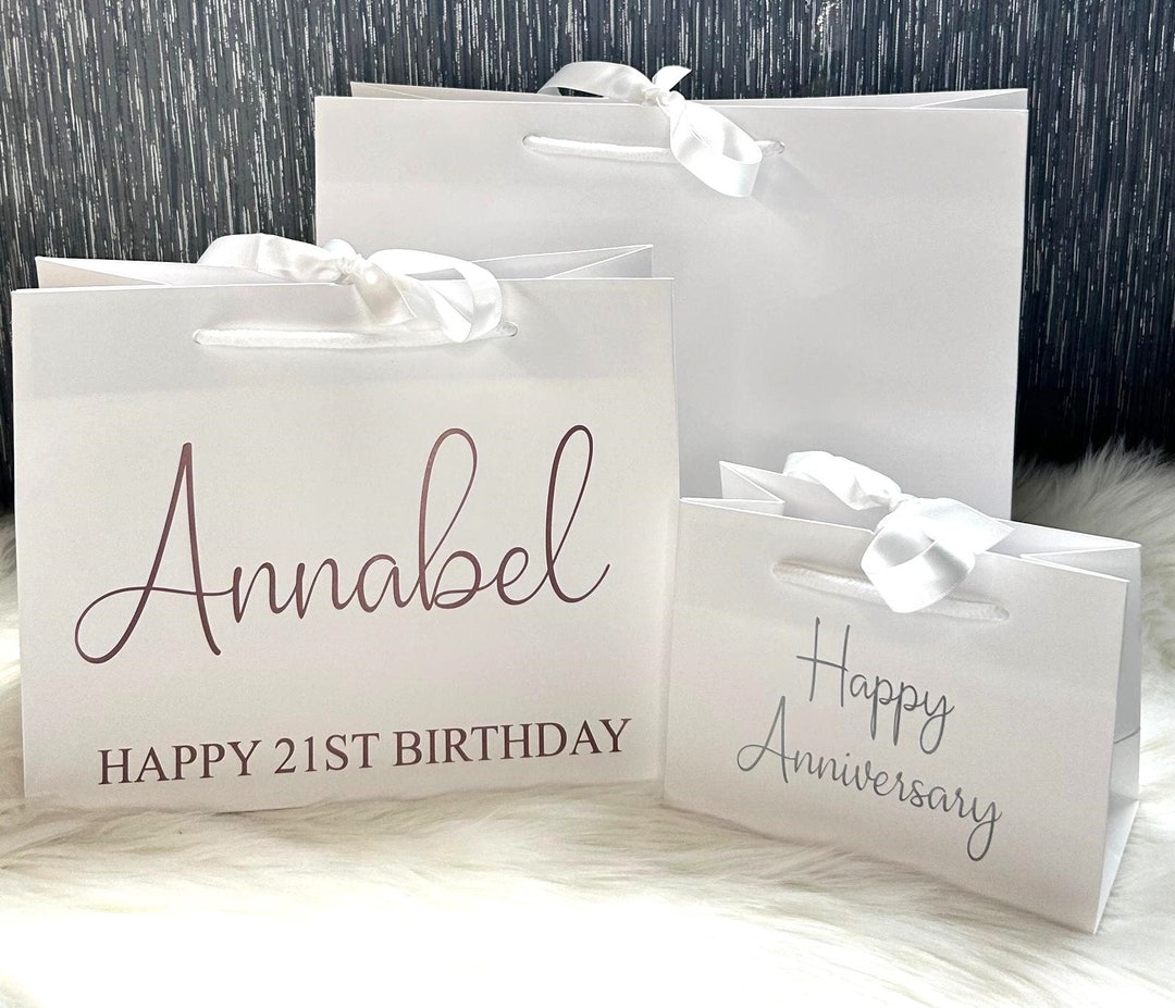 NEXT DAY DISPATCH - Personalised Birthday Luxury Ribboned Gift Bag ...