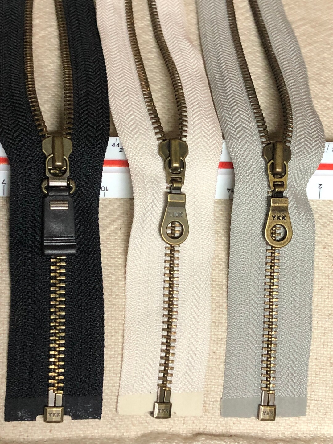 Zipper - Antique Brass Colour - Etsy
