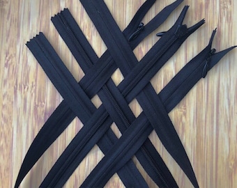 8 Inch Invisible BEULON Black YKK Lightweight Closed End Zipper FANCY ...