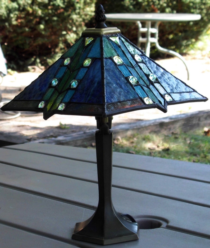 Prairie Style Stained Glass Lamp - Etsy