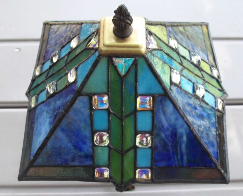 Prairie Style Stained Glass Lamp - Etsy