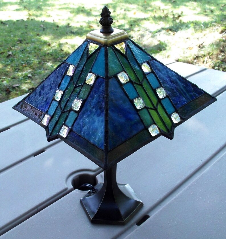 Prairie Style Stained Glass Lamp - Etsy