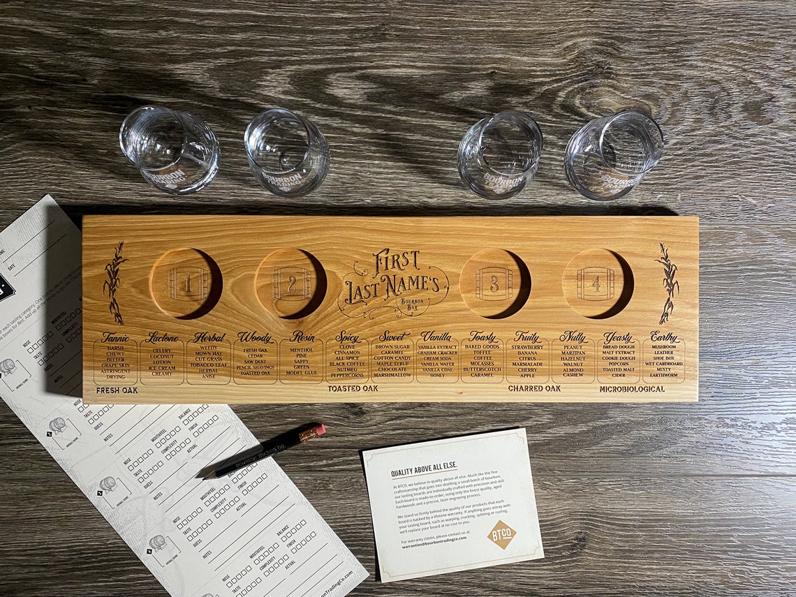 Personalized Bourbon Whiskey Flight Board - Etsy