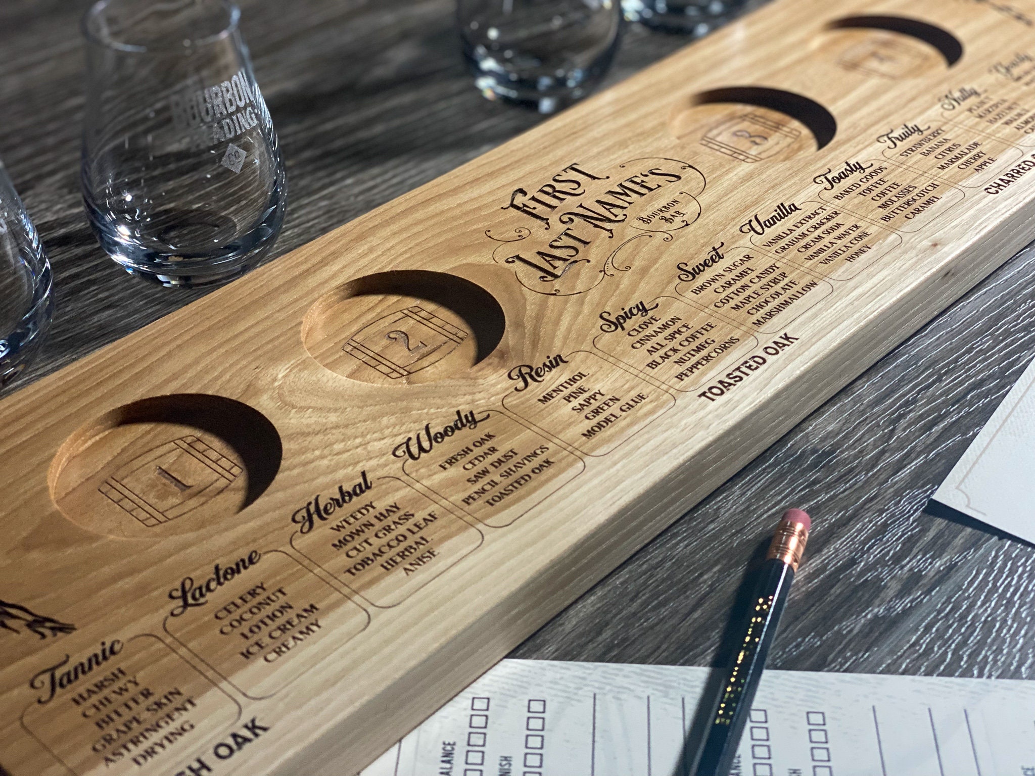 Personalized Bourbon Whiskey Flight Board - Etsy