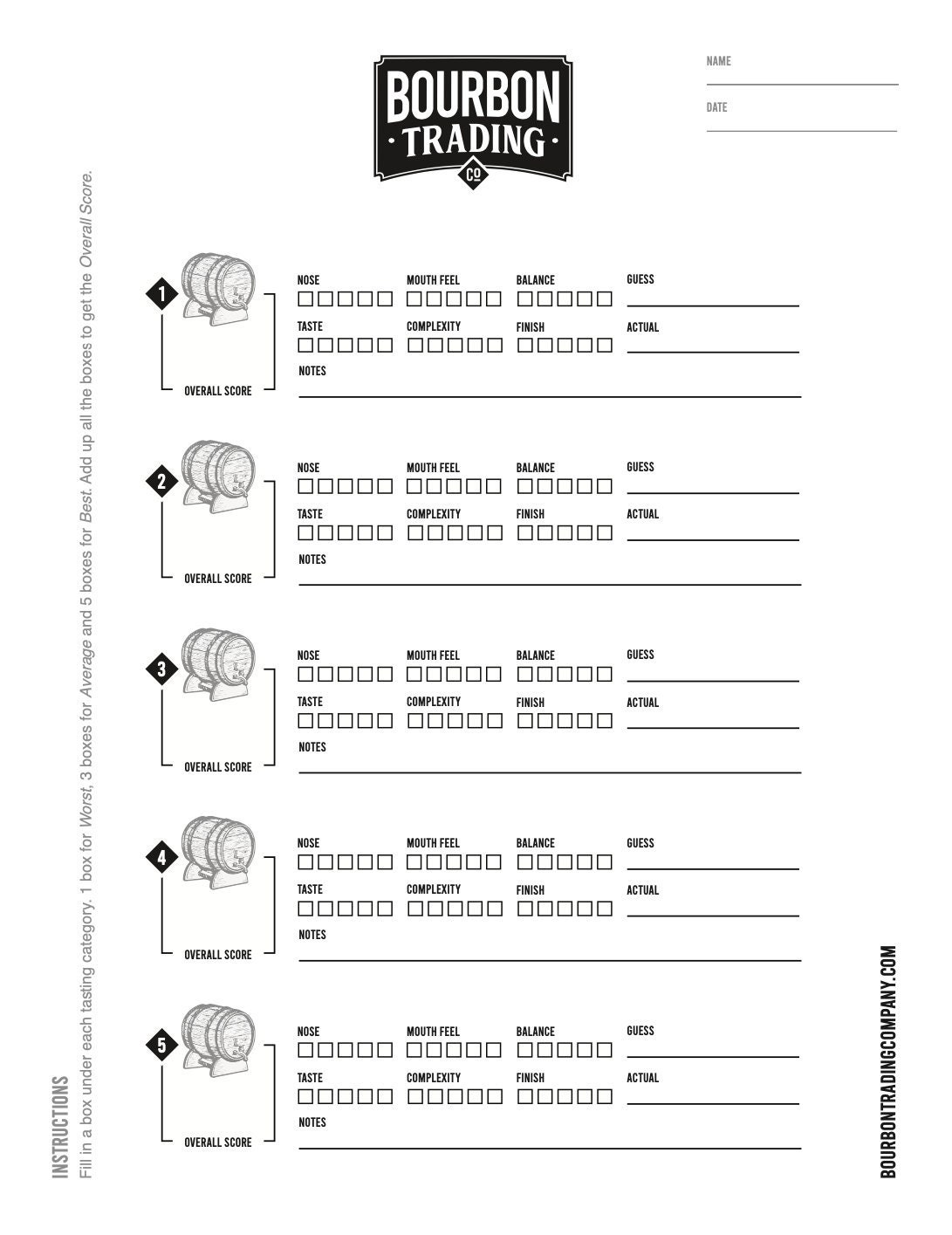 How to Do a Virtual Bourbon Tasting, Bourbon Tasting Sheets - Etsy