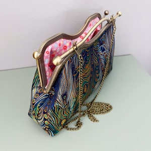 Green Blue Shoulder Bag, Green Peacock Feathers Bag, Evening Bag ...