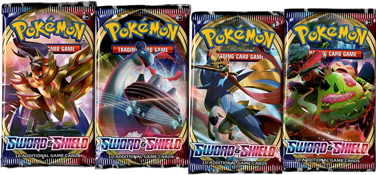 Pokemon Sword & Shield Base Set 4 Booster Pack Art Set | Etsy