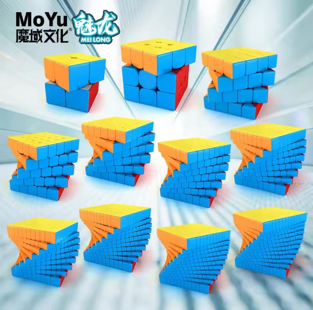 Mei Long Moyo Stickerless Speedcube 2x2x2-9x9x9 WCA Competitive Speed ...