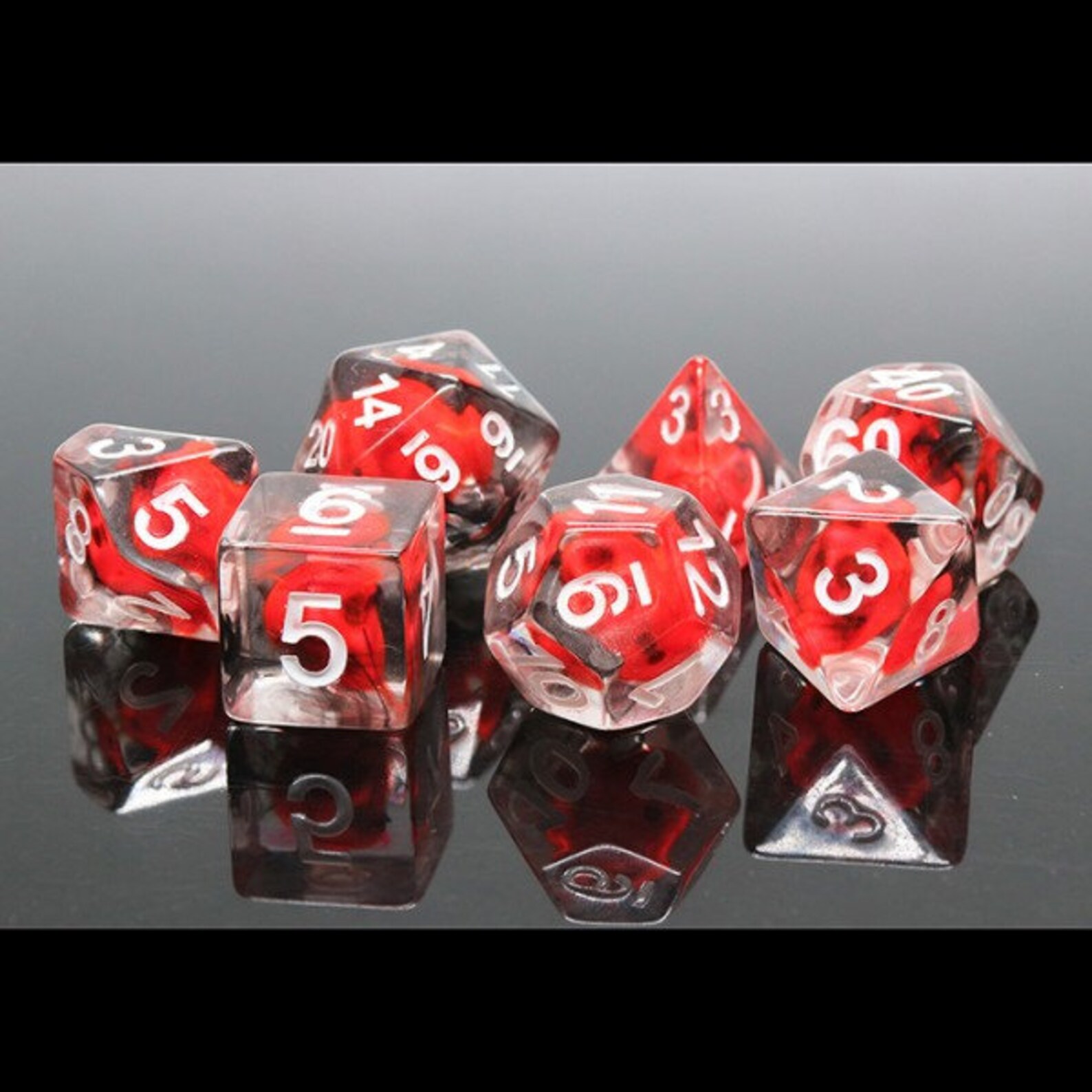 Dizzy HD Flaming Skull 7 Dice Deluxe Handcraft Set - Etsy