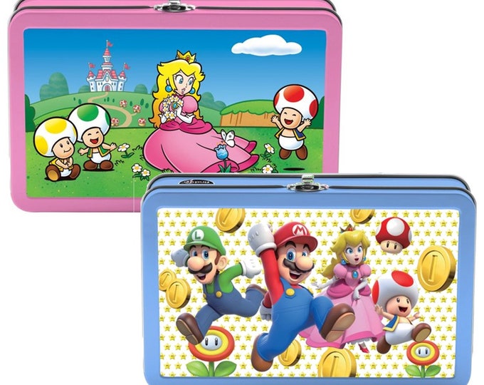 Super Mario Brothers Princess Peach Find It 3D Tin Supply Box Pencil ...