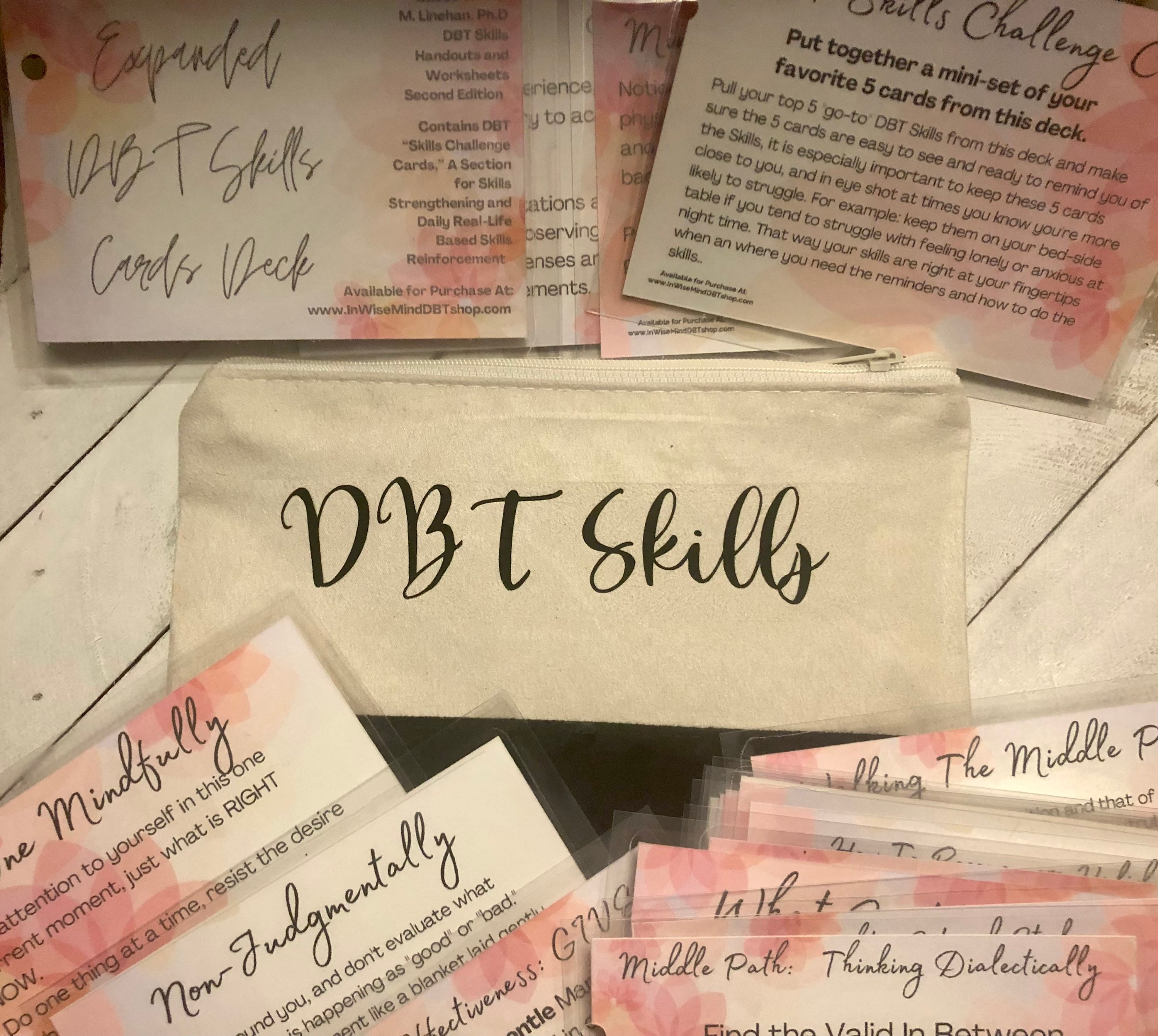 New Expanded DBT Skills Flashcard Deck handmade for you. 35 full cards ...