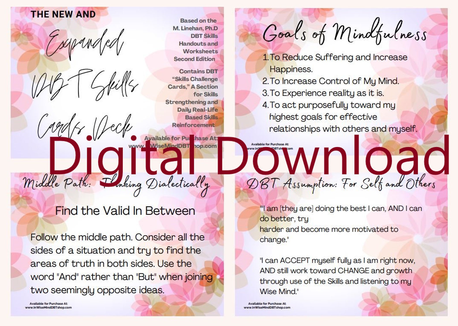 New Expanded DBT Skills Flashcard Deck With DBT Challenge | Etsy