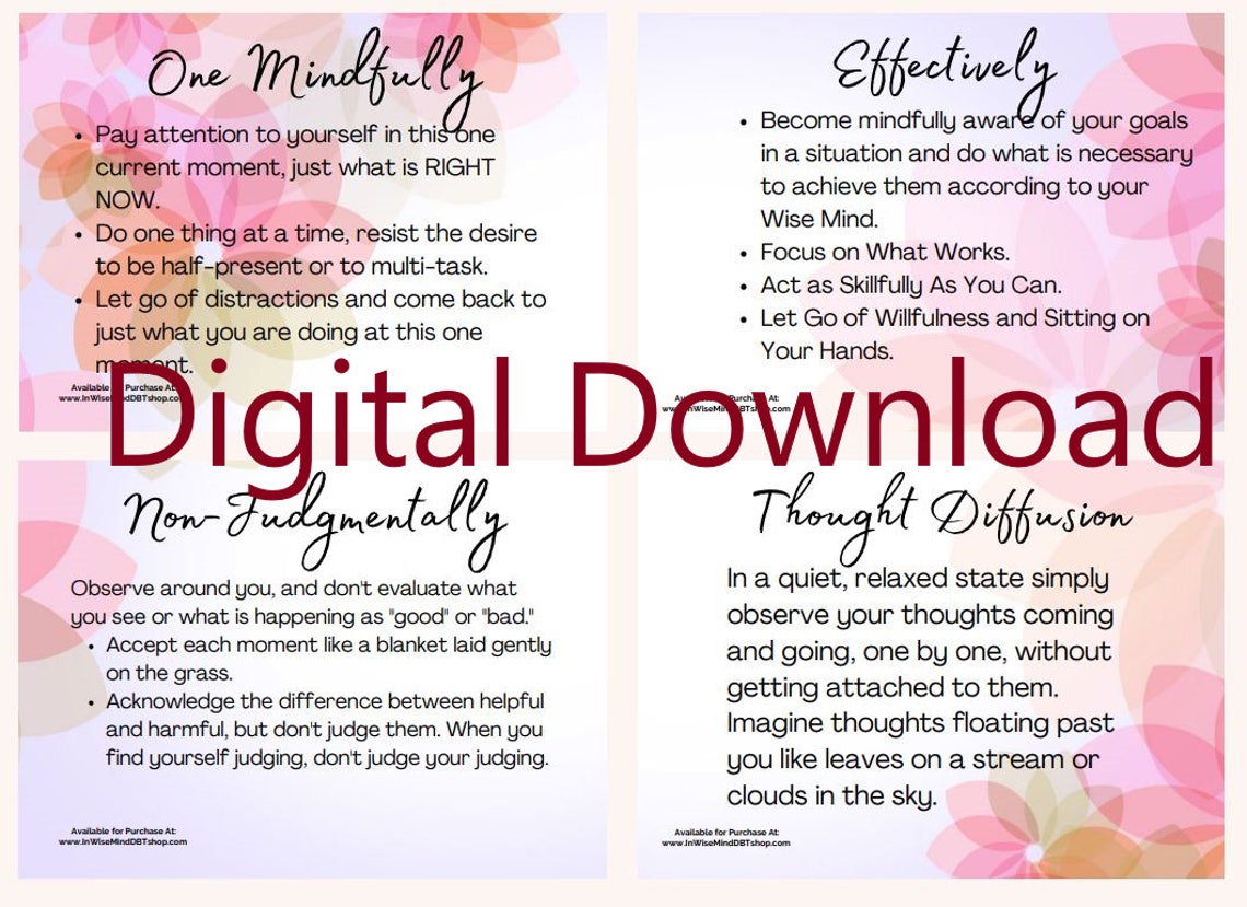 New Expanded DBT Skills Flashcard Deck With DBT Challenge | Etsy