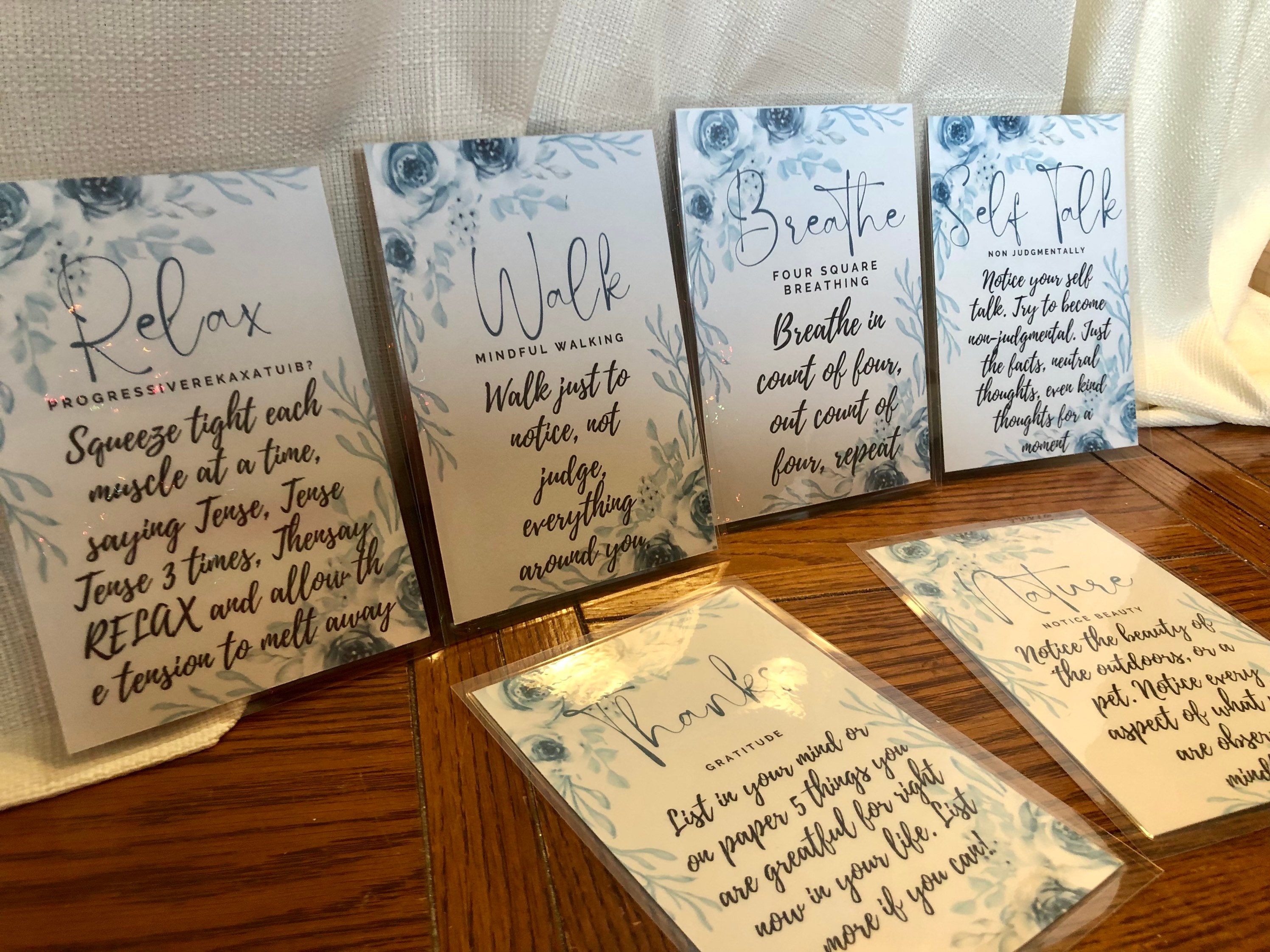 Self Care Cards Laminated 12 Cards With Mindfulness and Tips | Etsy