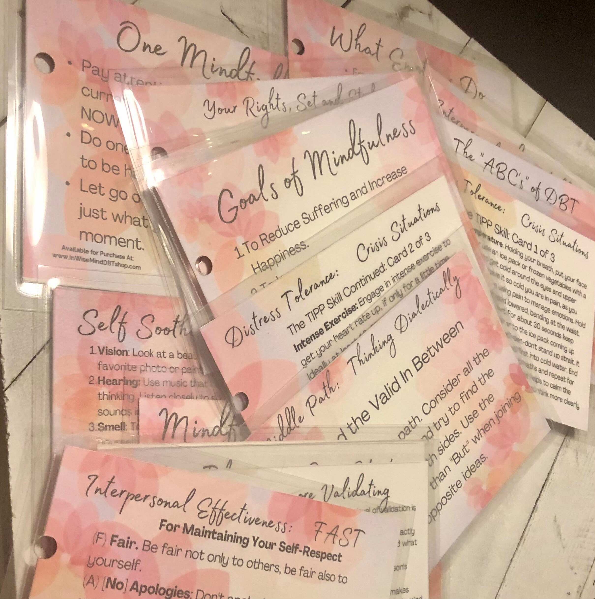 New Expanded DBT Skills Flashcard Deck handmade for you. 35 full cards ...