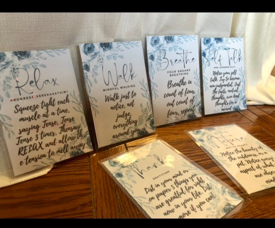 Self Care Cards, Laminated 12 Cards With Mindfulness and Tips for ...