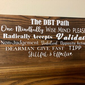 Dbt Skills Decor Real Wood Dialectical Behavior Therapy | Etsy