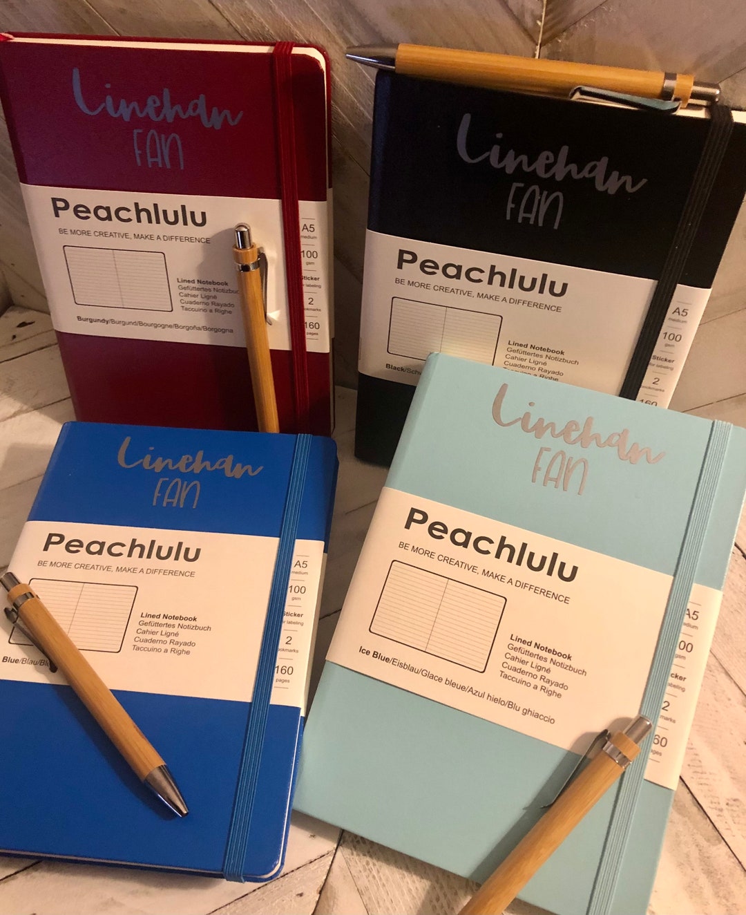 Dbt linehan Fan Premium Blank Book Journal and Natural Bamboo Pen Set ...