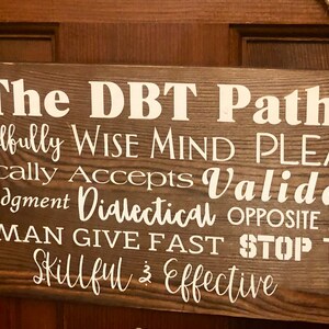 Dbt Skills Decor, Real Wood Dialectical Behavior Therapy Inspired *key ...
