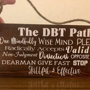 Dbt Skills Decor, Real Wood Dialectical Behavior Therapy Inspired *key ...