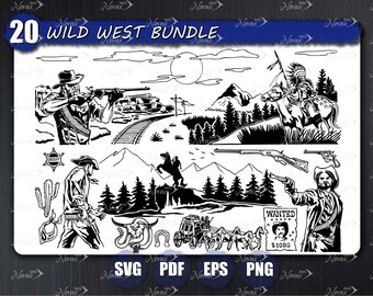 Wild West Cowboy Silhouette - Etsy