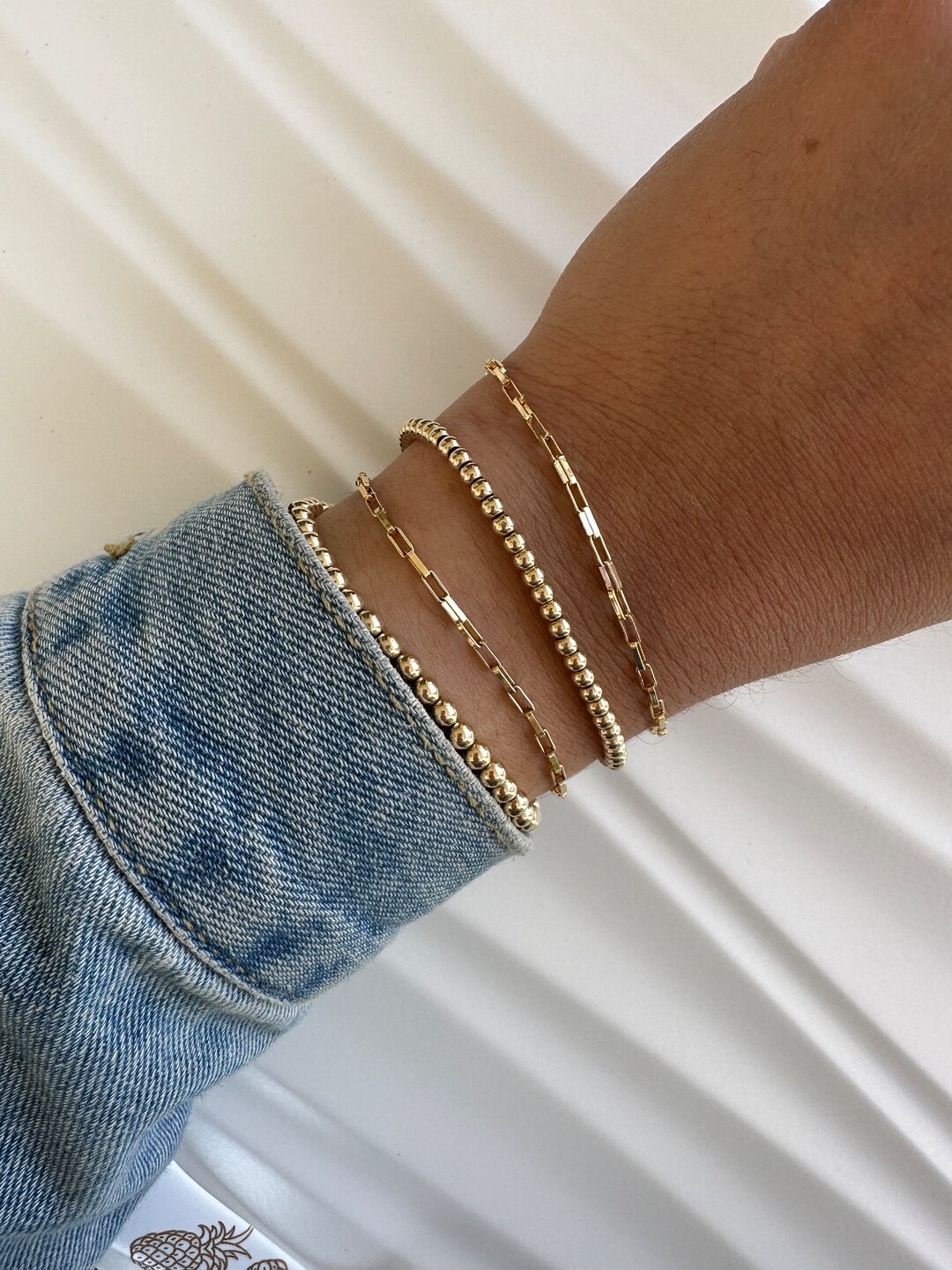 The Anna Chain Bracelet • Venetian Box Link Chain • 14k Gold Filled - Etsy