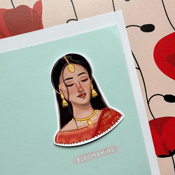 Sticker waterproof Desi Cultural Stickers Brown Girl | Etsy