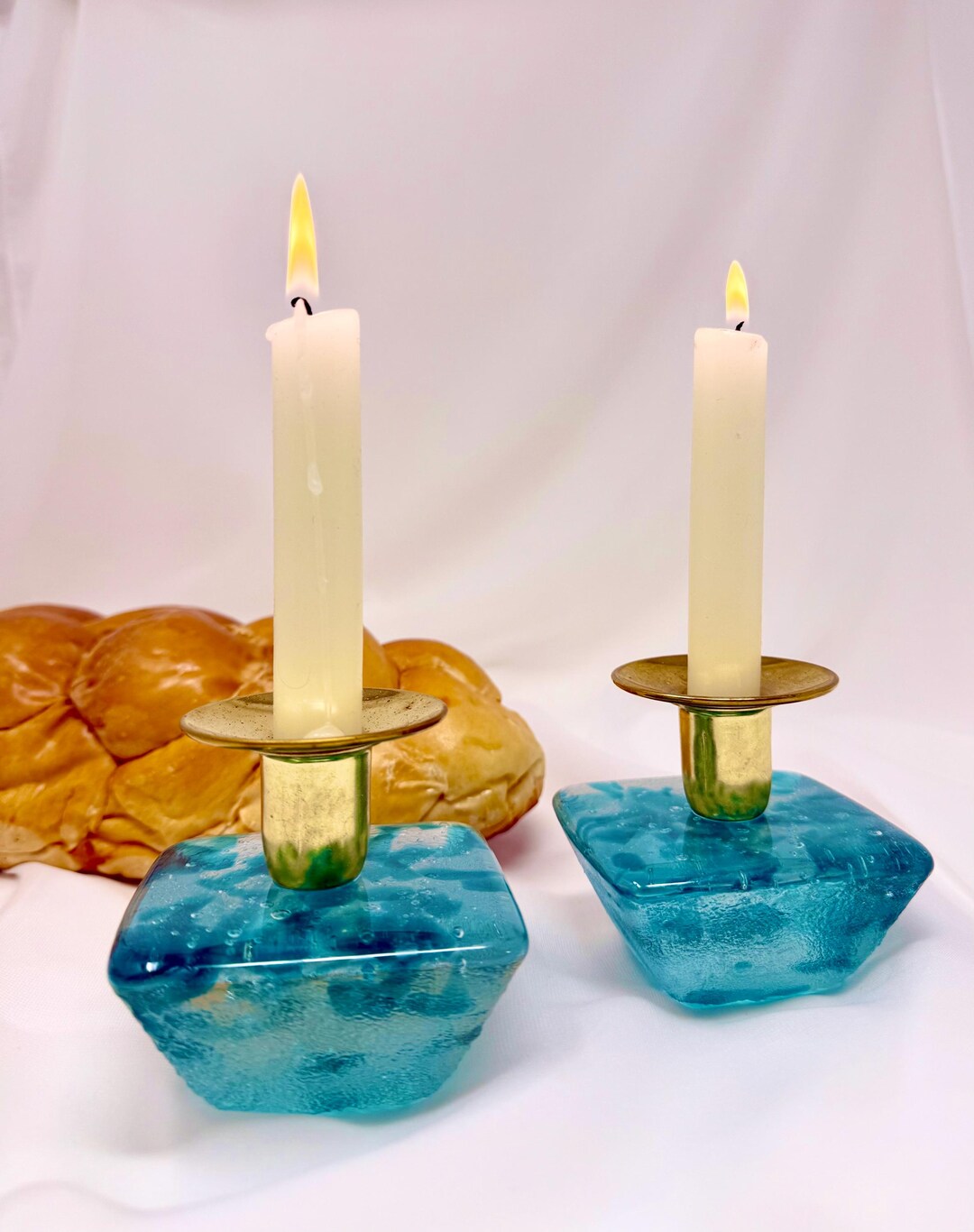 Shabbat Candlesticks With Chuppah Glass – Personalized Jewish Wedding ...