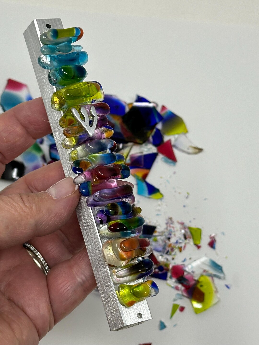 Custom Mezuzah From Wedding Glass Shards - Unique Jewish Keepsake Gift ...