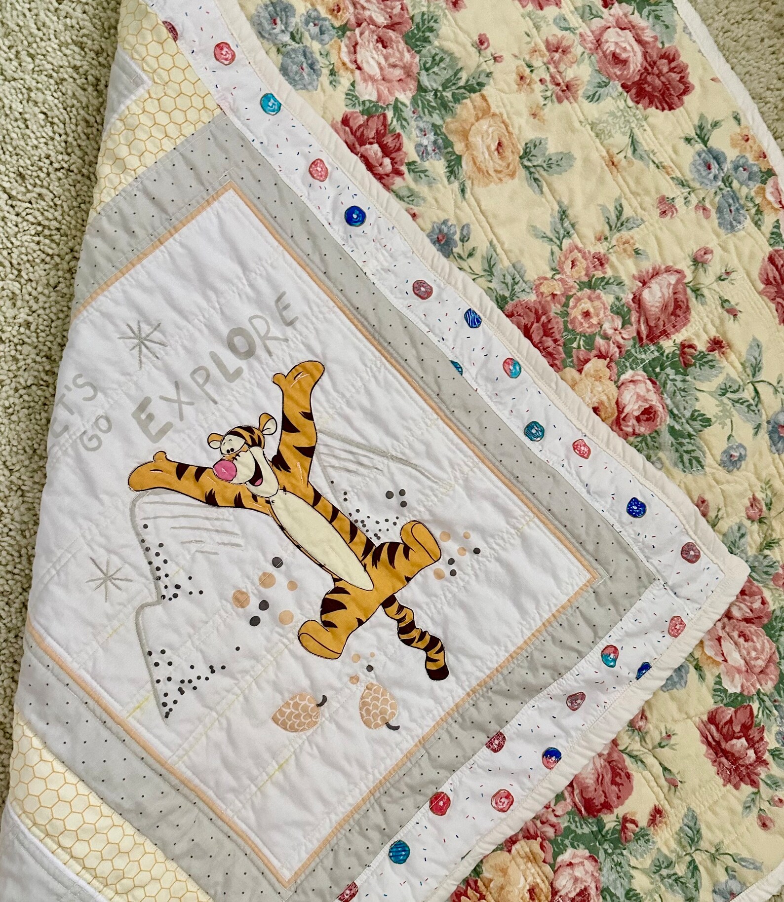 Winnie the Pooh Quilt Baby Blanket Crib Quilt Tigger Too Made to Last ...