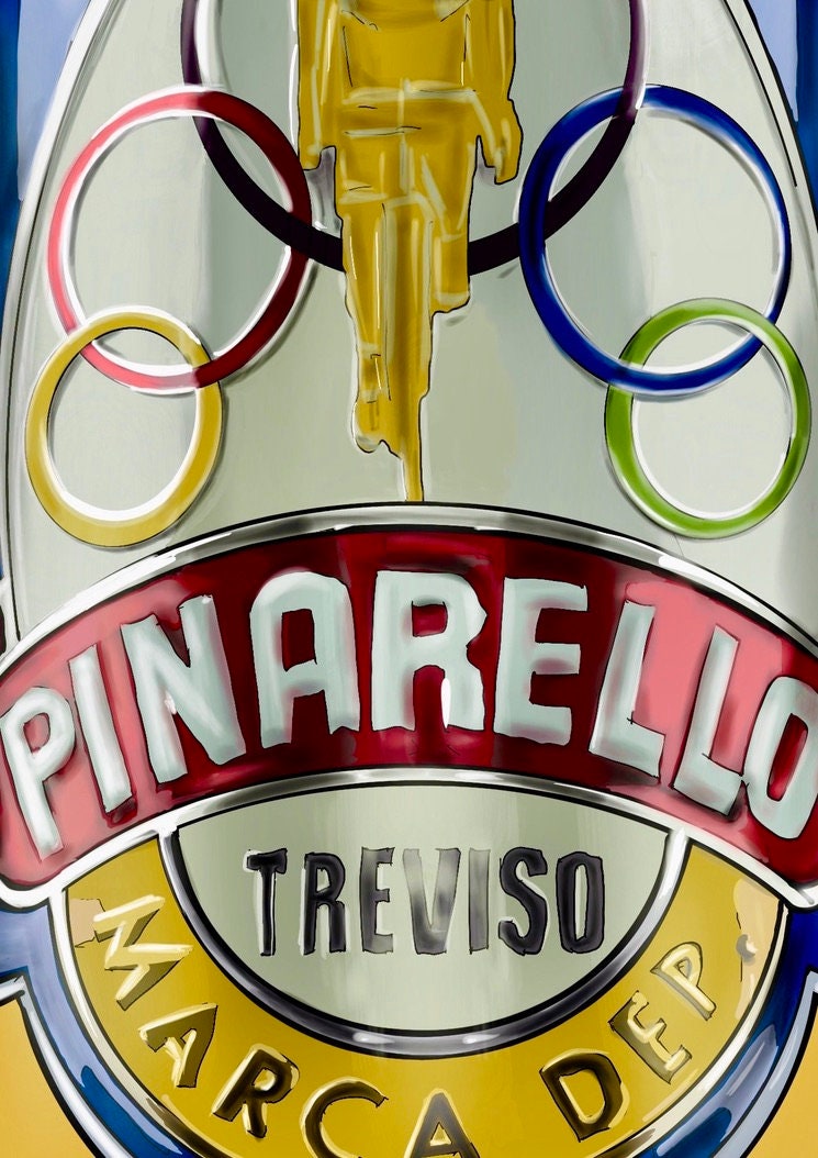 Vintage Pinarello Head Badge, A4/A3 Giclee Print of Original ...
