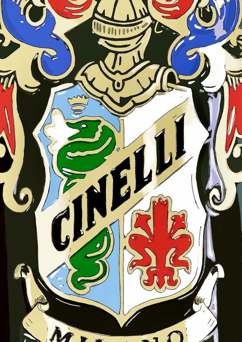 Vintage Cinelli Head Badge, A4/A3 Giclee Print of Original Illustration ...