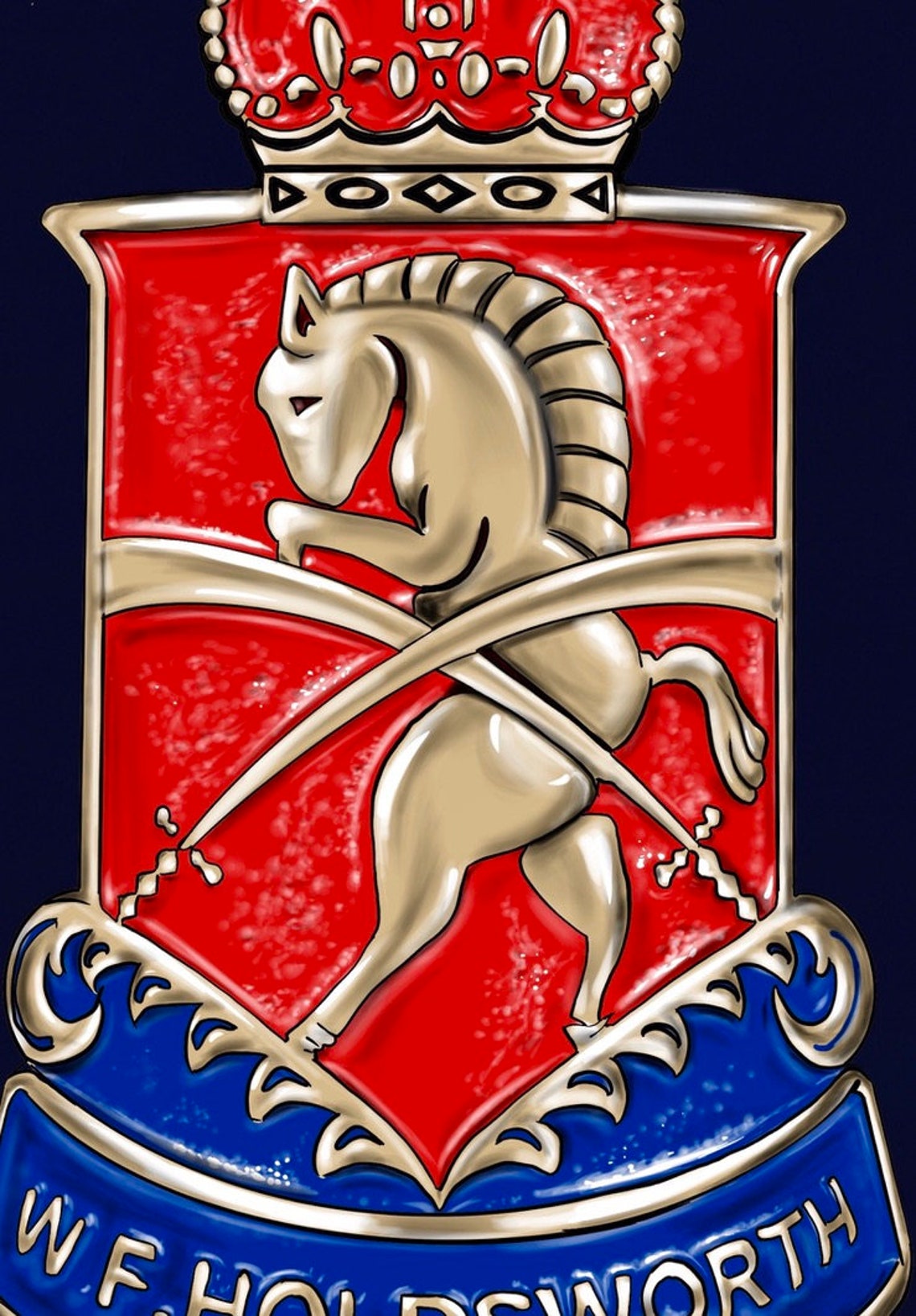 Vintage Holdsworth Head Badge, A4/A3 Giclee Print of Original ...