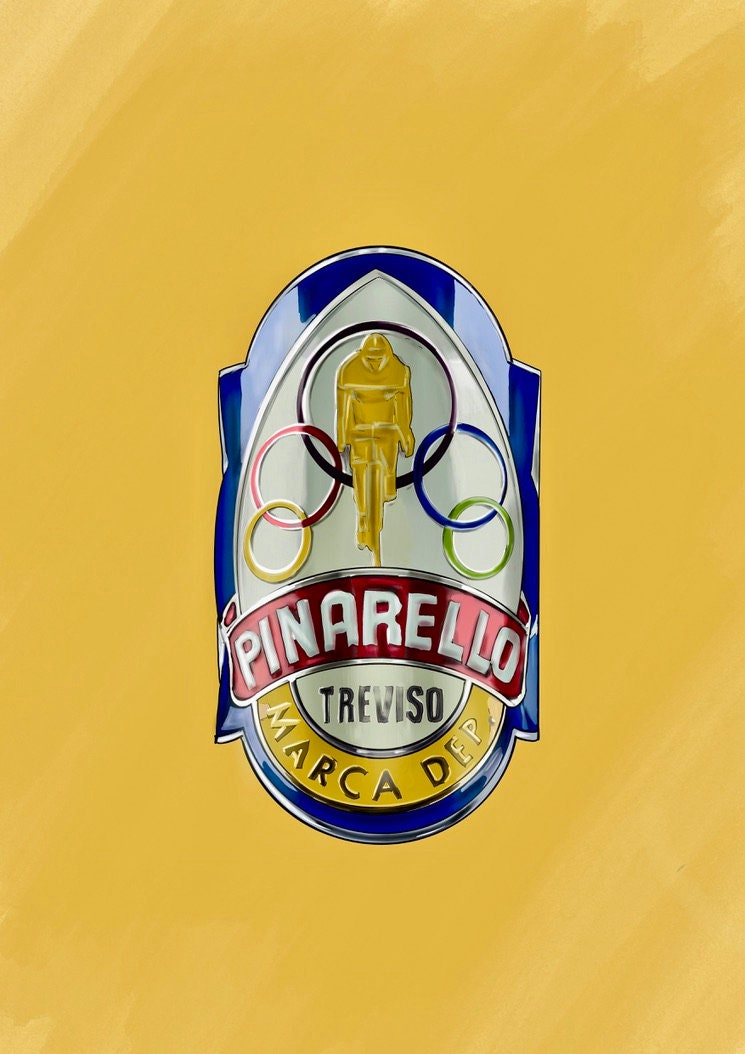 Vintage Pinarello Head Badge, A4/A3 Giclee Print of Original ...