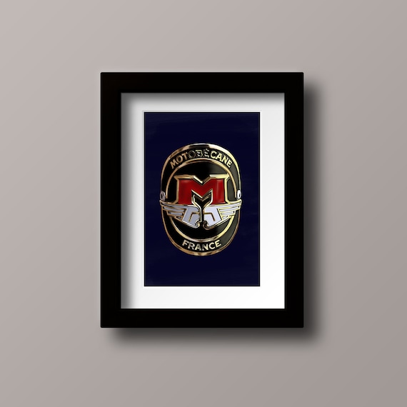 Vintage Motobecane Head Badge A4/A3 Giclee print of original | Etsy