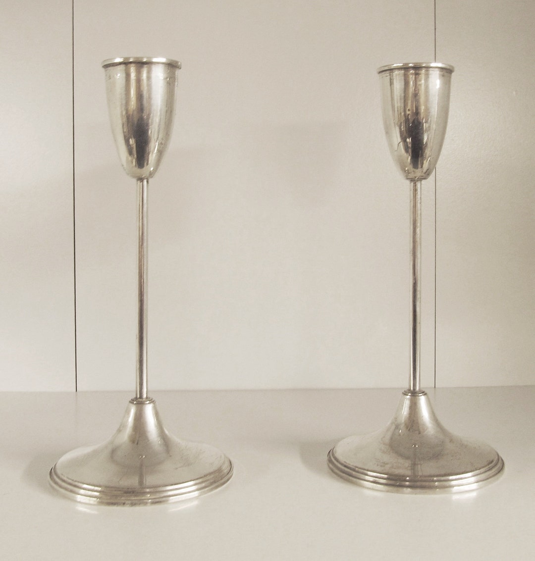 Sterling Silver Unique Candle Sticks Weighted (E - Etsy