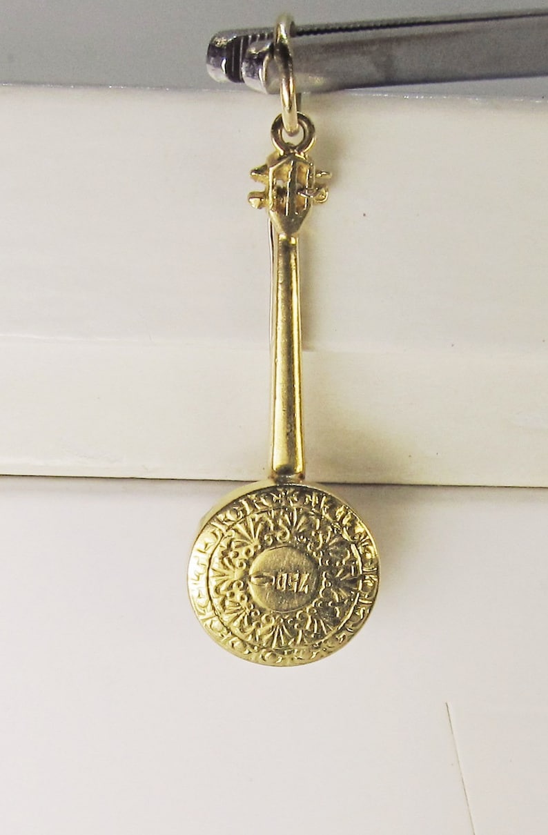 Banjo Pendant / Charm 18kt Yellow Gold (1112) - Etsy