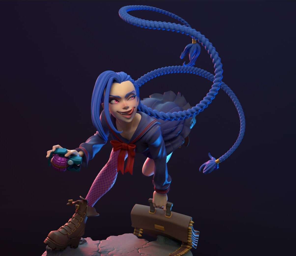 Jinx Painted Figure in Resin Jinx BY Dynamuu3d - Etsy