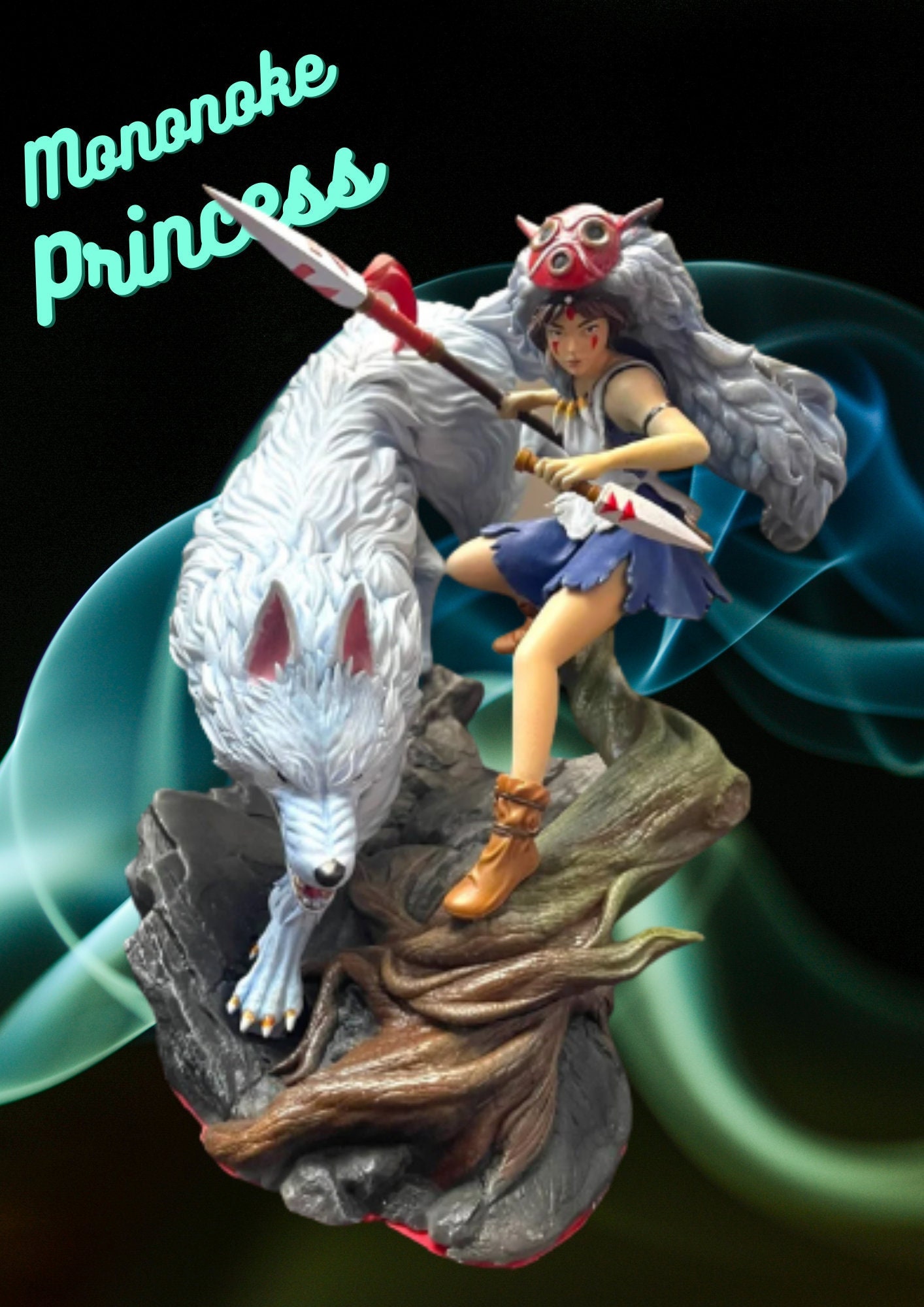 Mononoke Princess 3D Figure Handpainted Decoration for Office - Etsy