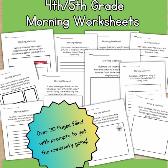 5th Grade Morning Work Worksheets Morning Work For Kindergarten